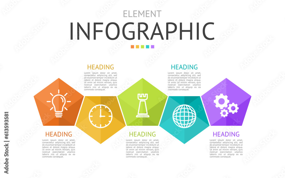 pentagon pyramid linear for infographic. used for process diagram ...