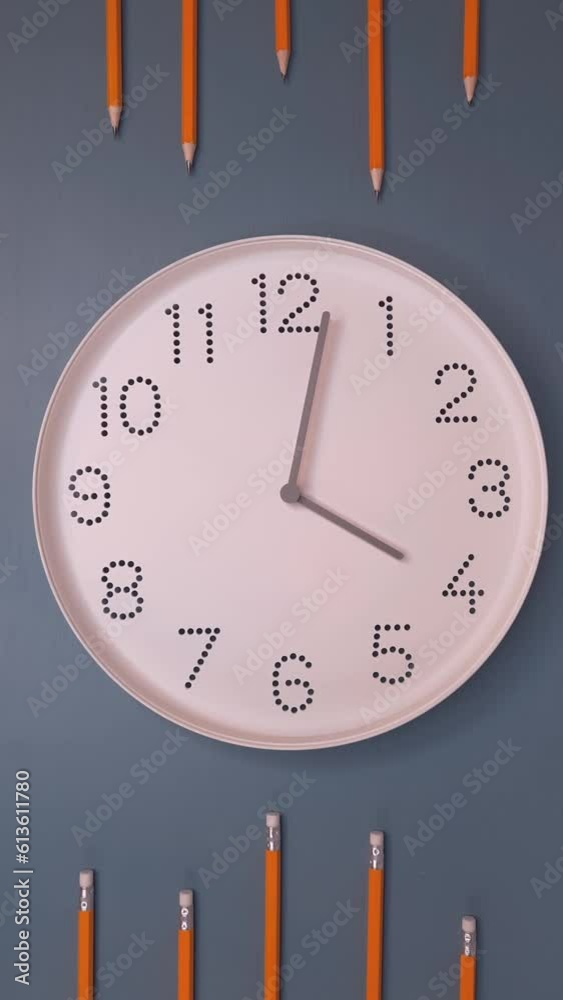 4 o'clock. Study time. Back to school. Afternoon. Watch with white ...