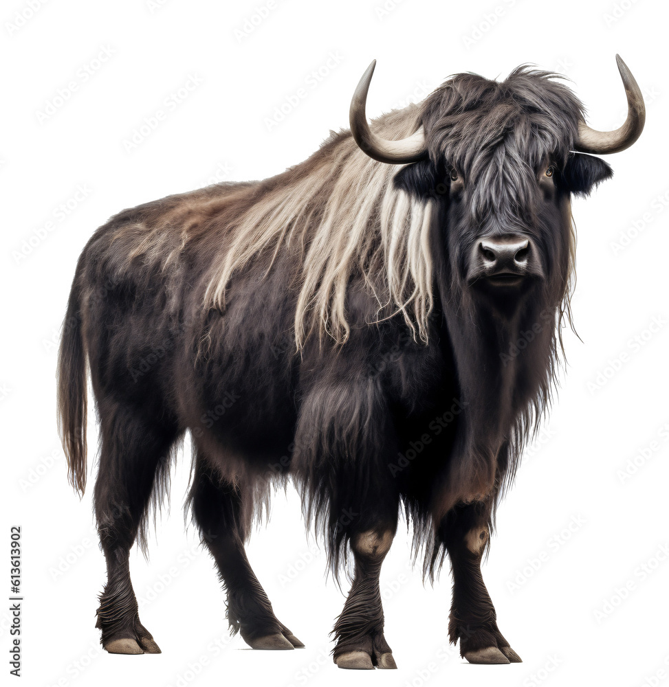 yak isolated on the transparent background PNG. AI generative. Stock ...
