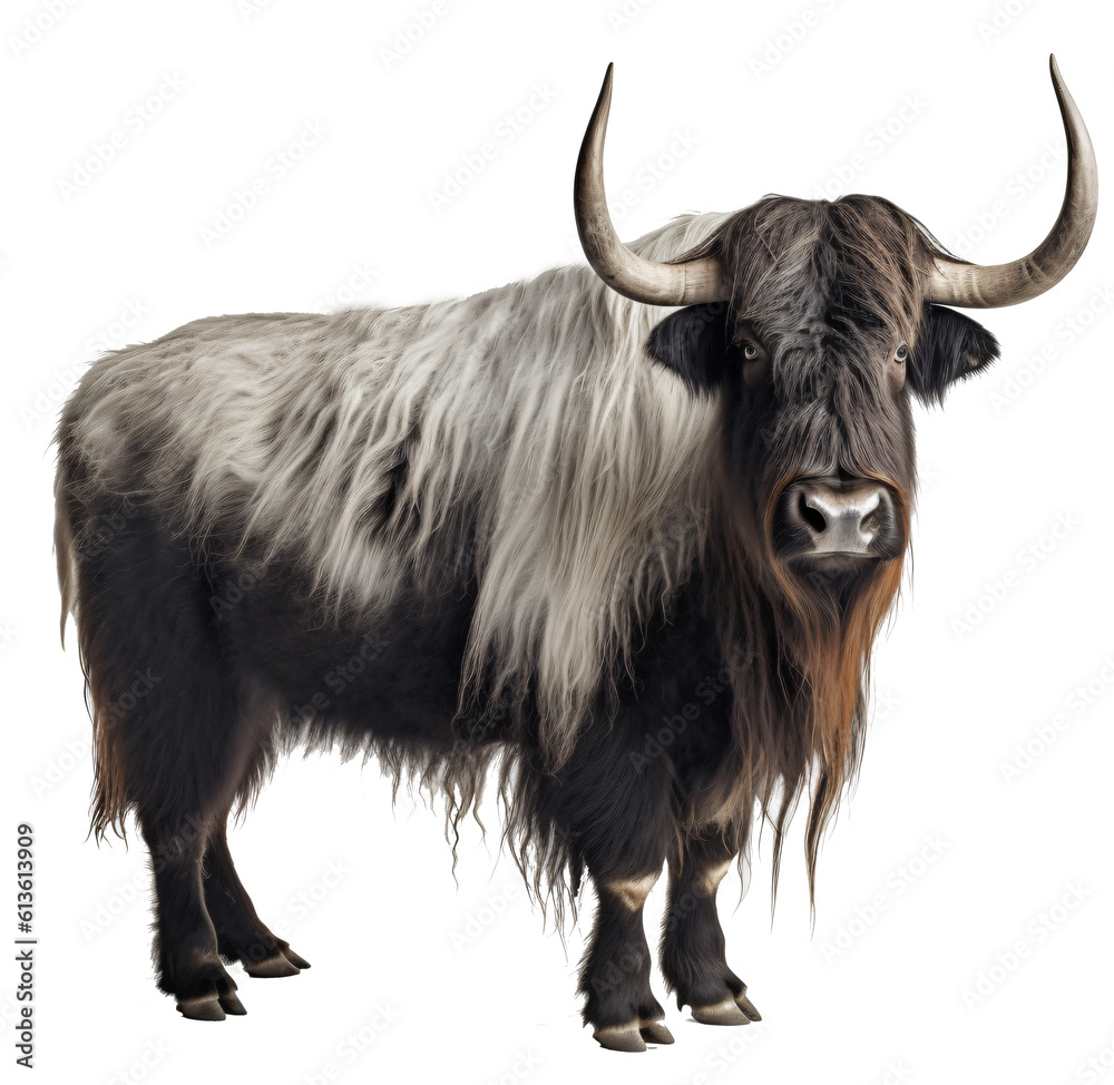 yak isolated on the transparent background PNG. AI generative. Stock ...