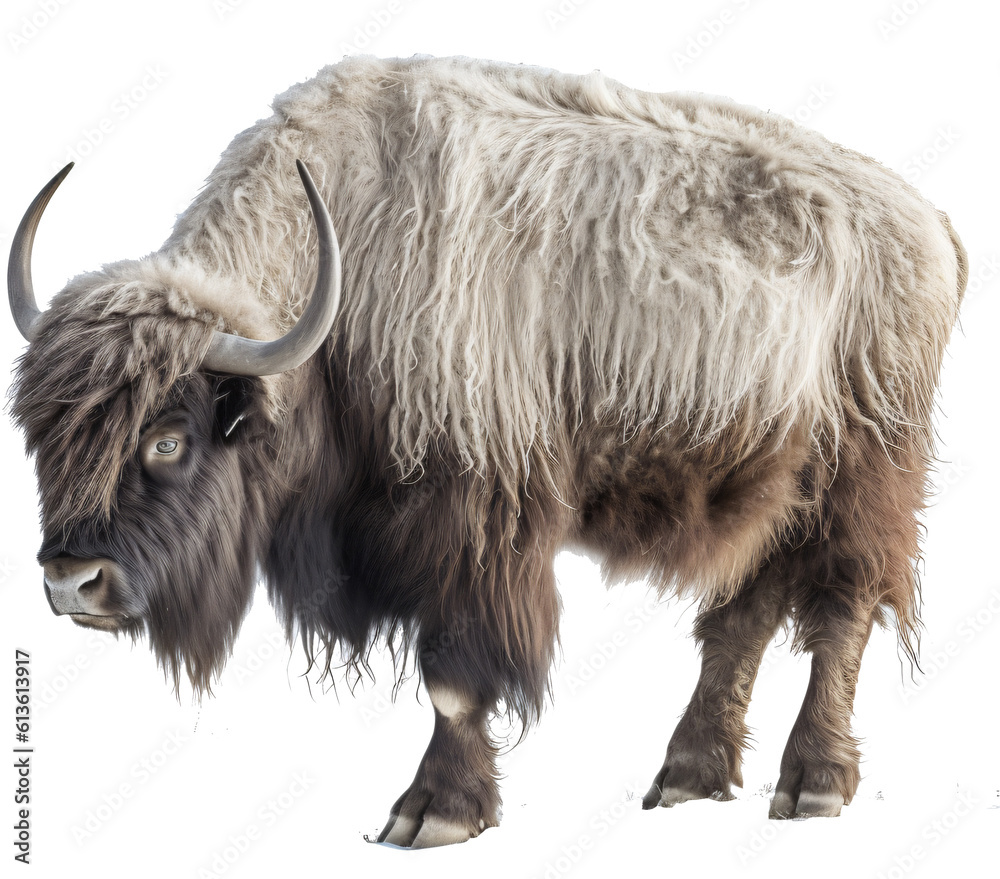 yak isolated on the transparent background PNG. AI generative. Stock ...