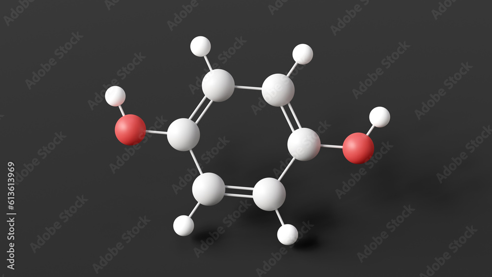 Hydroquinone Molecule Molecular Structure Benzene 1 4 Diol Ball And