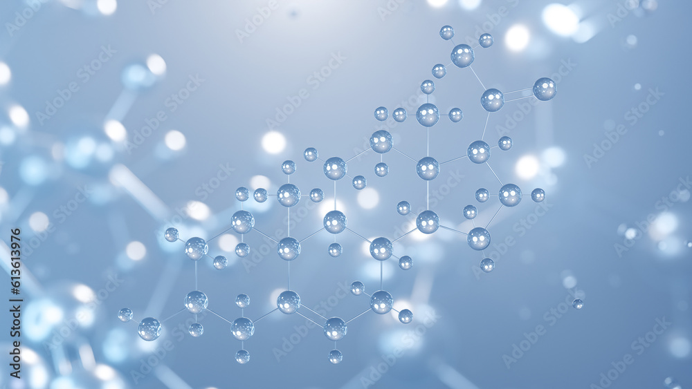 pregnenolone molecular structure 3d, flat model, endogenous steroid ...