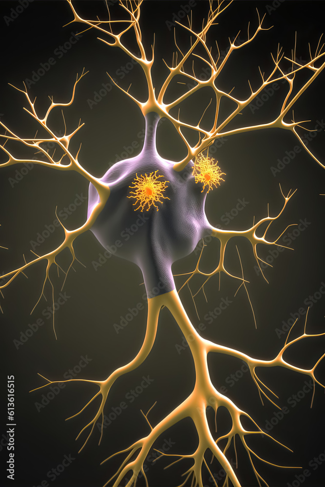 Neuron network brain cells. Human nervous system and brain activity ...