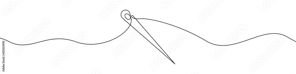 Needle icon line continuous drawing vector. One line Needle icon vector ...