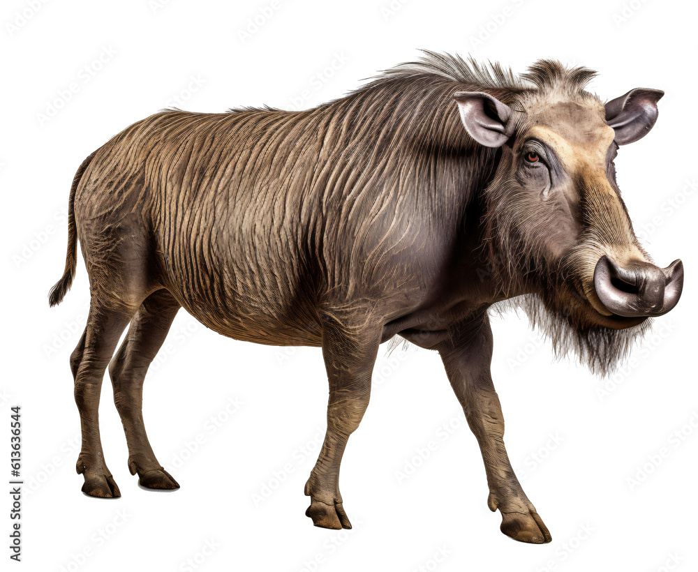 ภาพประกอบสต็อก Warthog isolated on the transparent background PNG. AI ...