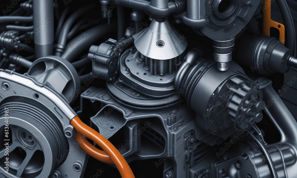 Repair of the engine of the car and motor Stock Illustration | Adobe Stock