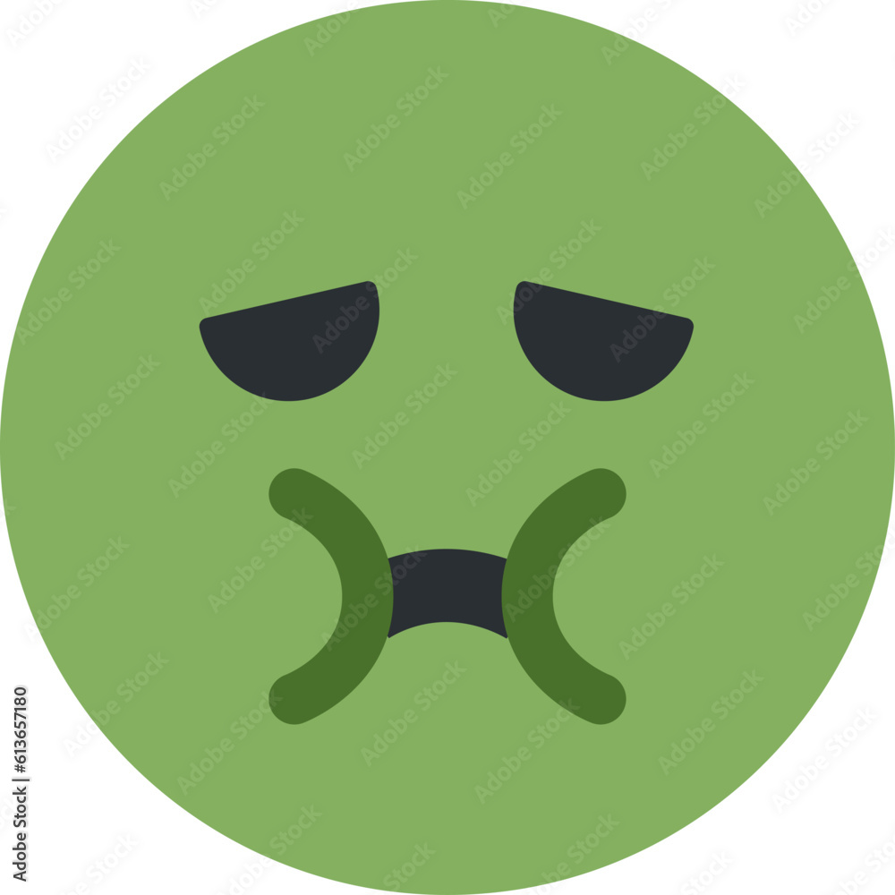 Top Quality Emoticon Holding Back Vomit Emoji Green Emoticon Face