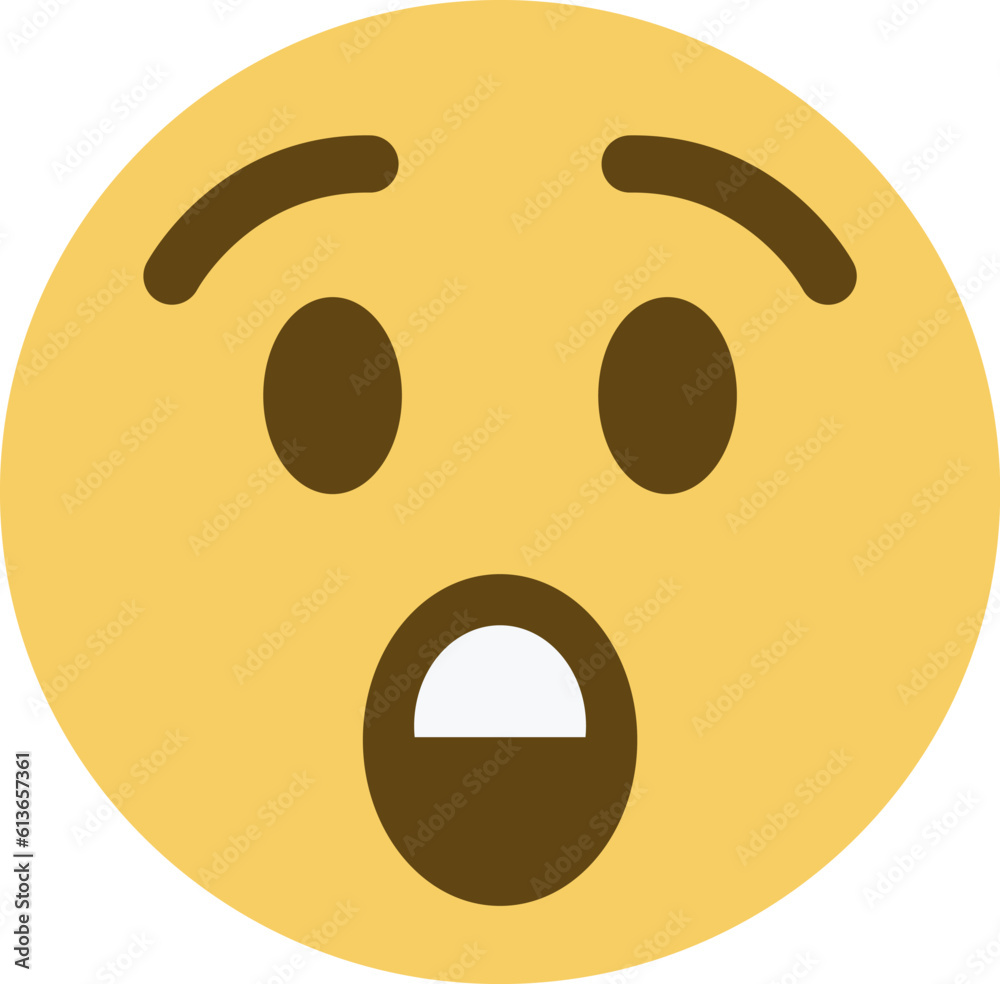 Top quality emoticon. Astonished emoji. Shocked emoticon with gasping ...