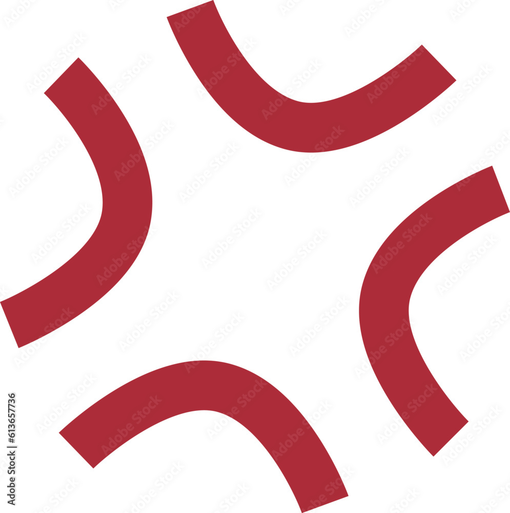 Anger Symbol vector emoji icon. A red symbol found in Anime/Manga and ...