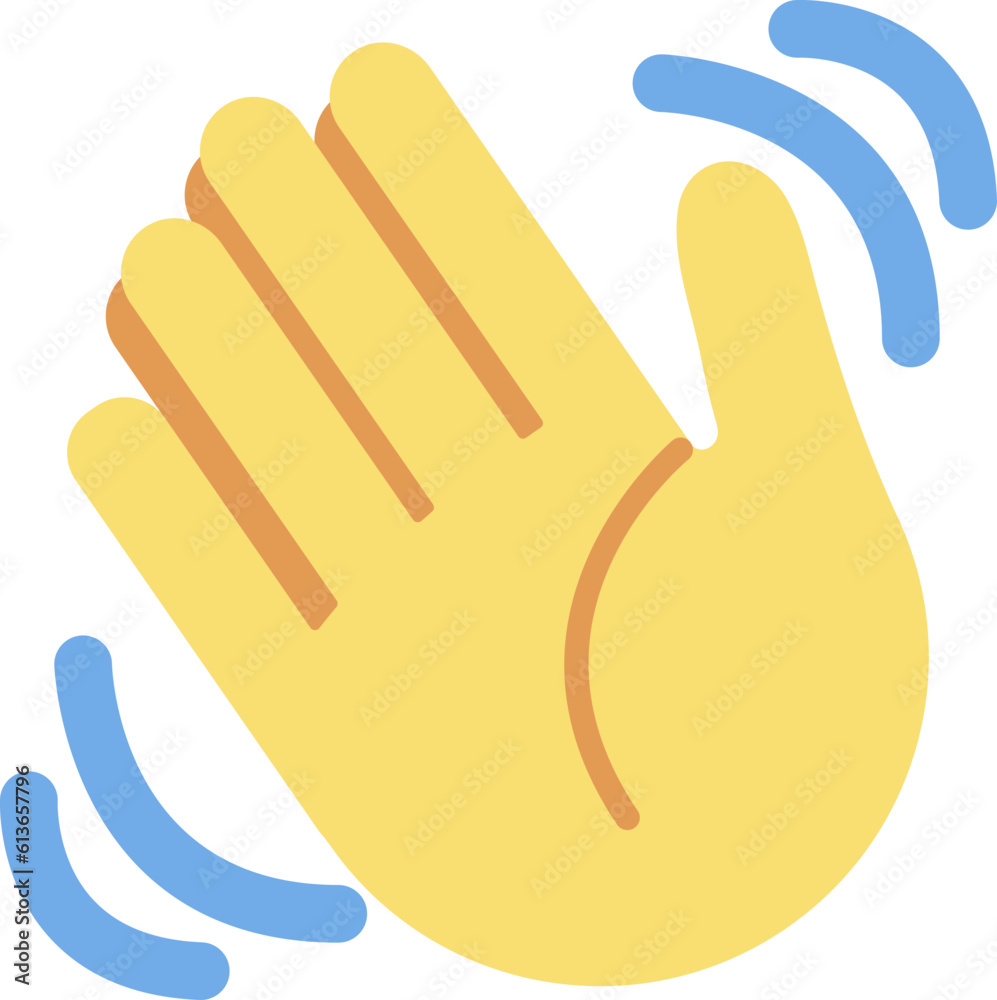 Waving Hand vector emoji icon. A hand waving most commonly used to say ...