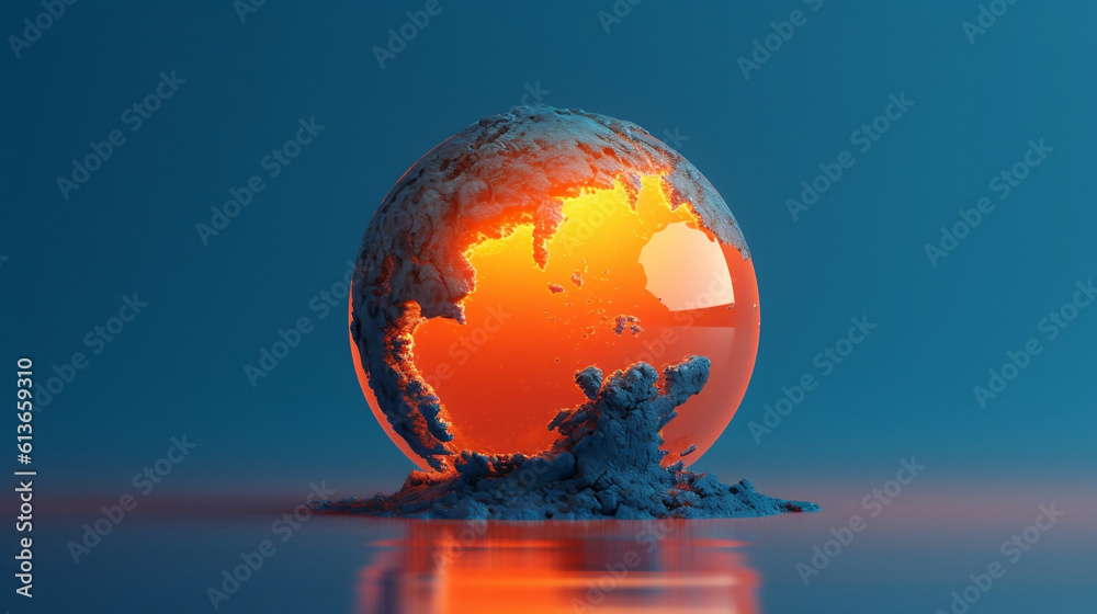 abstract globe representing earth climate crisis change and forest ...