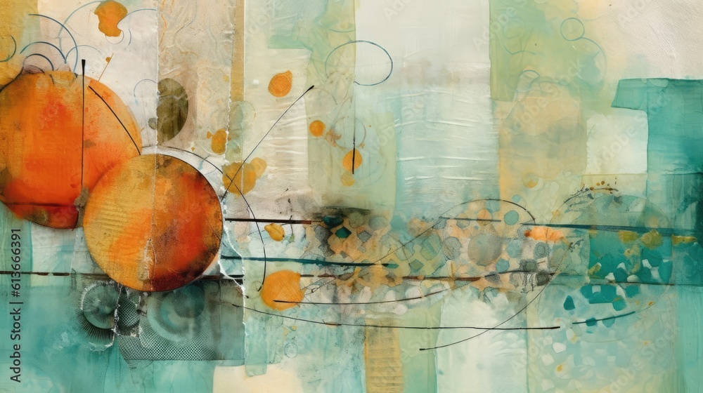 Horizontal Abstract Art in tertiary colors and shades for graphic ...