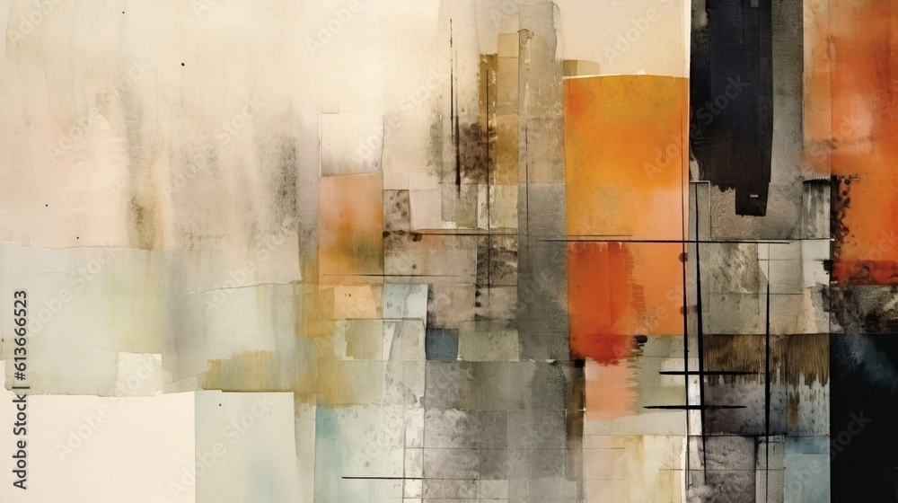 Horizontal Abstract Art in tertiary colors and shades for graphic ...