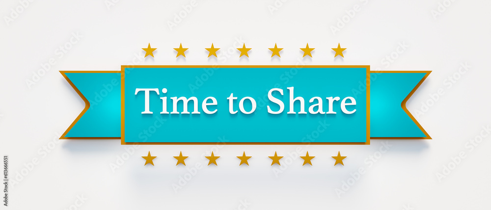 Time to share. Banner, short phrase, text sign with the words "time to ...