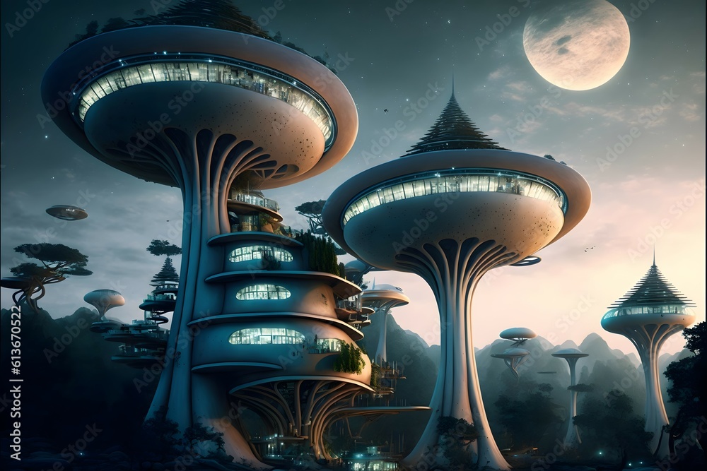 ultra futuristic Alien architecture, out-of-this-world designs ...