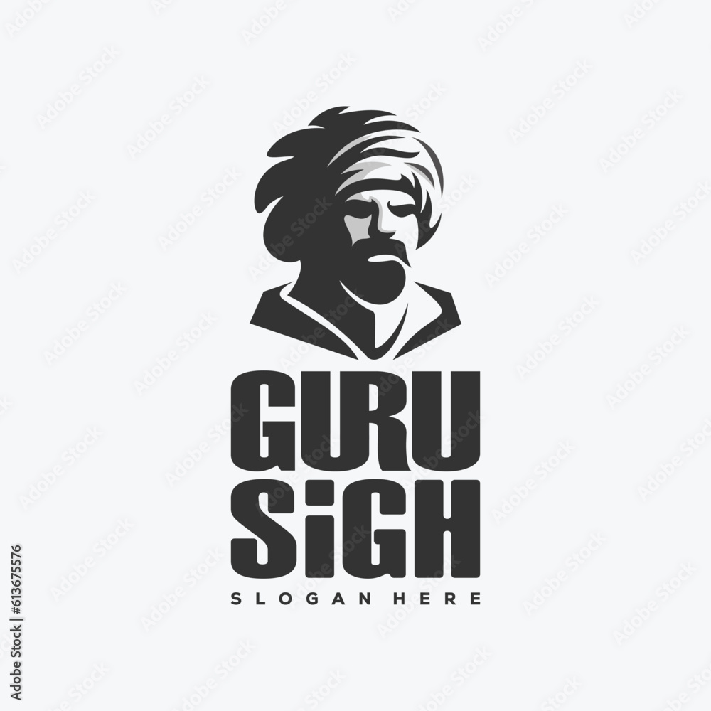 Guru silhouette logo on white background Stock Vector | Adobe Stock