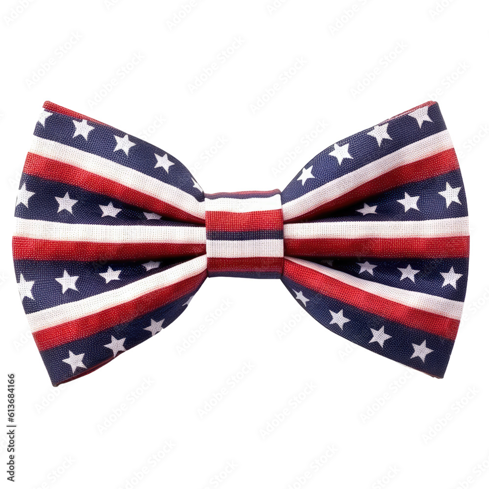 uncle sams bow tie with stars and stripes isolated on a transparent ...
