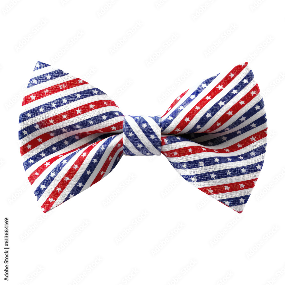 uncle sams bow tie with stars and stripes isolated on a transparent ...