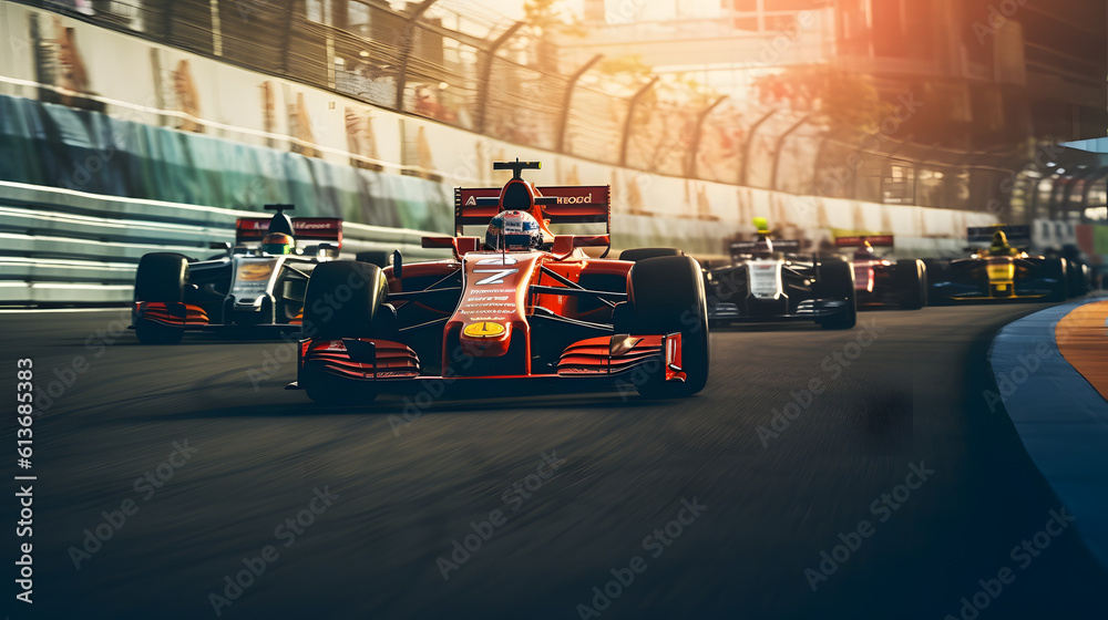 Unleashing Velocity: Formula 1 Cars Accelerating to Greatness Stock ...
