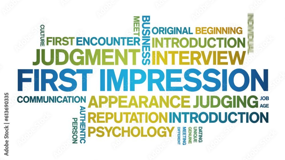 First impression animated tag word cloud;text design animation kinetic ...