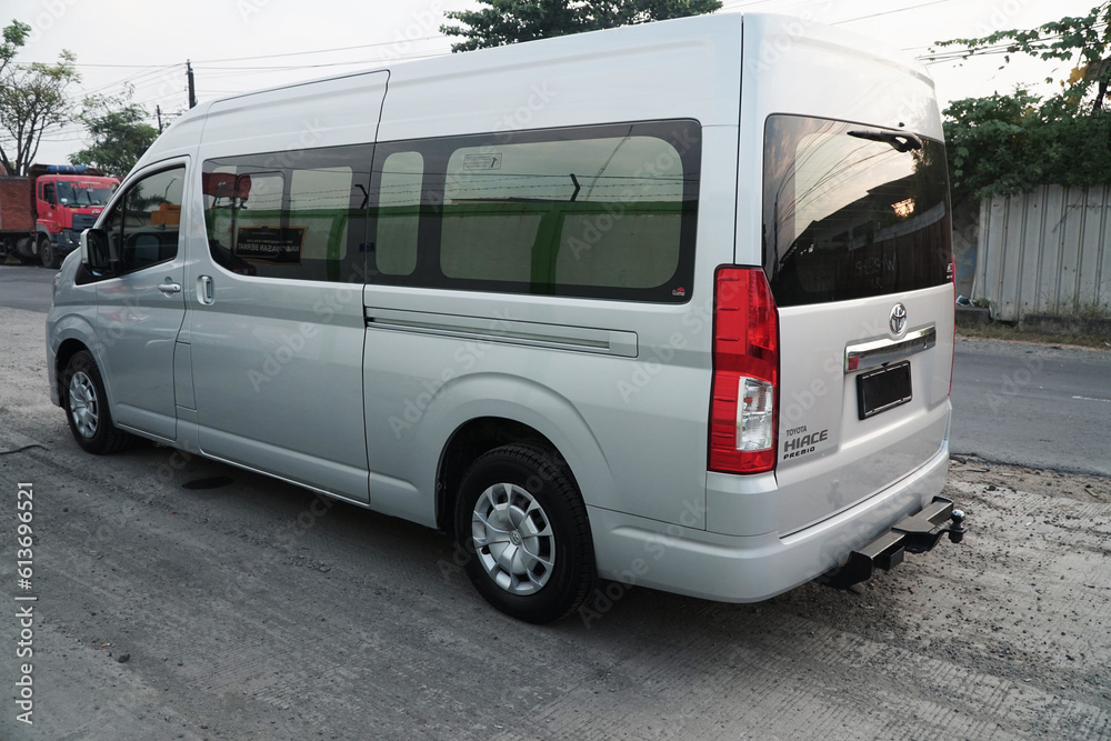 Travelling with minibus Toyota Hiace, shoot in Karawang, West Java ...