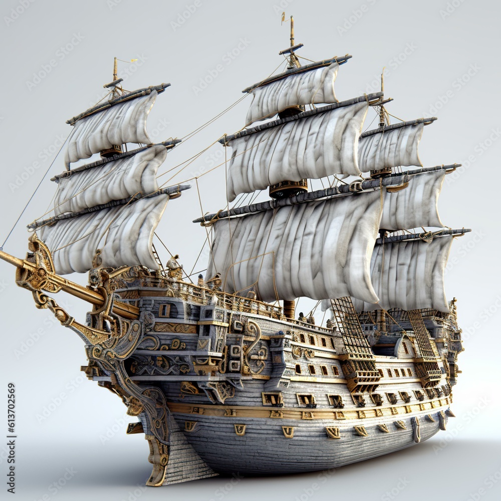 Realistic Pirate Ship Sailing with Hyper-Detailed Renderings and ...