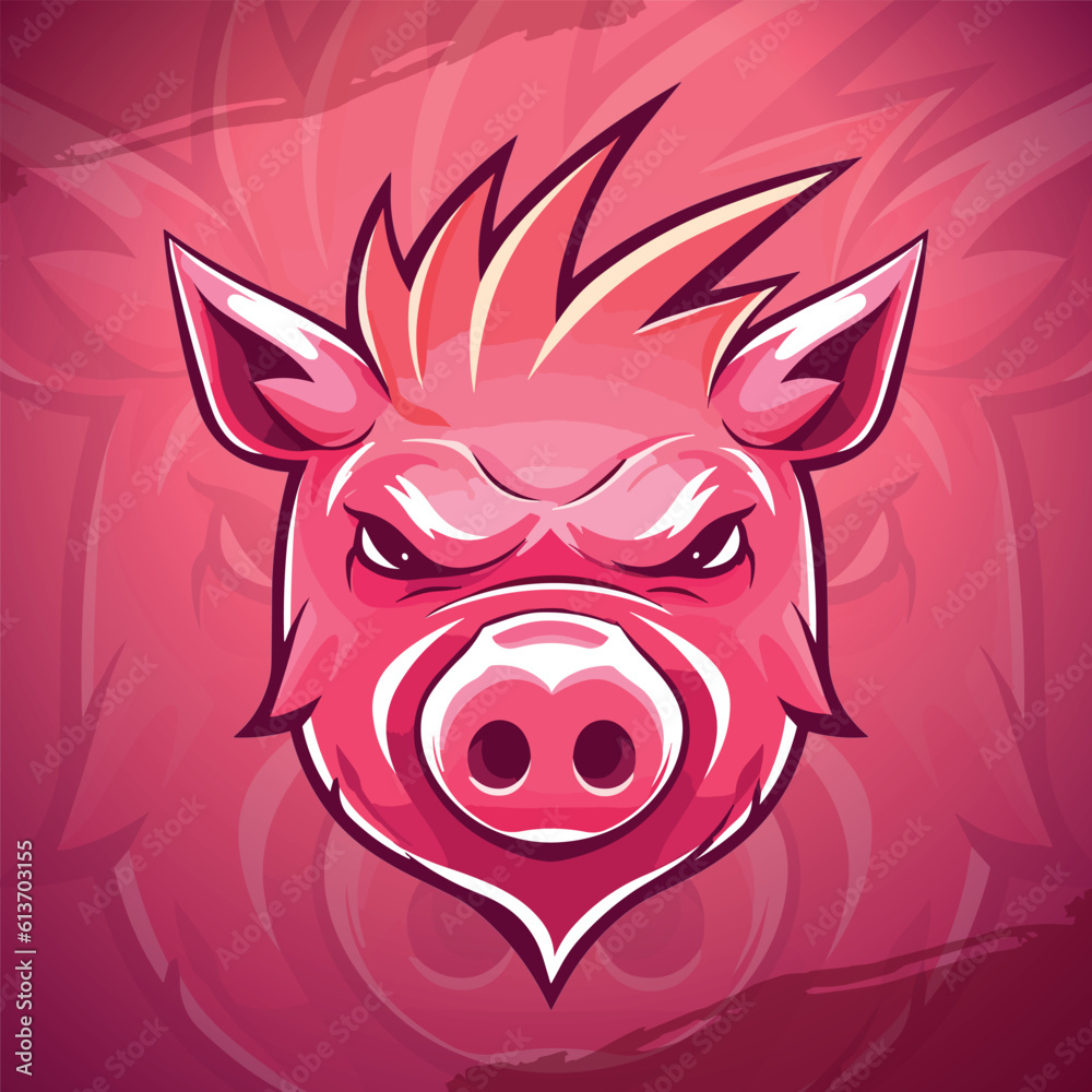 Vektorová grafika „Angry Pig: Dynamic Mascot Logo Vector Illustration ...