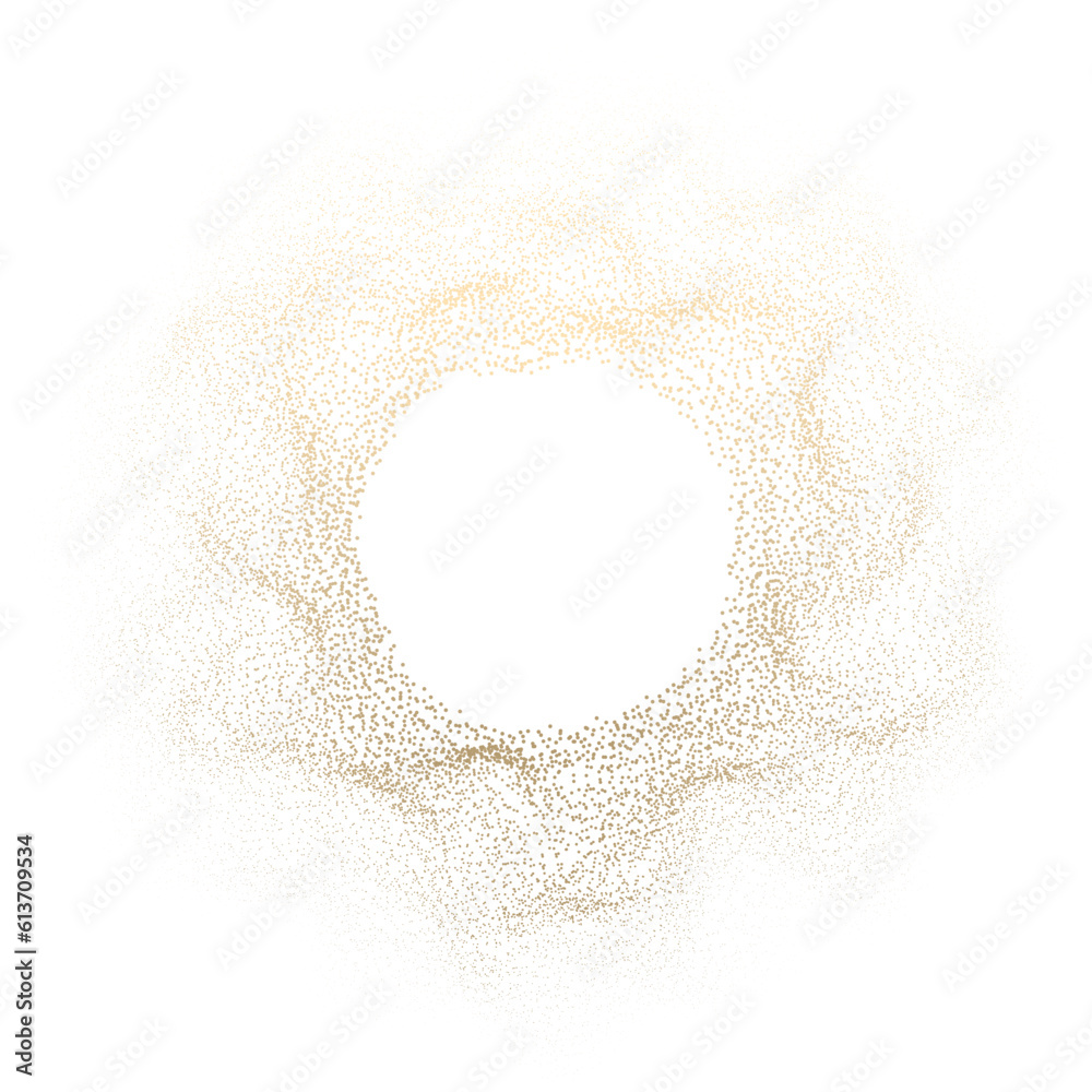 Abstract circle shape wave dot particles gold gradient isolated on ...