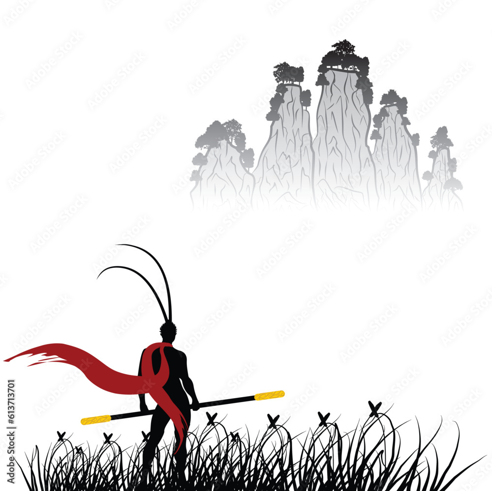 The artwork showcases the legendary Chinese character, Sun Wukong, also ...