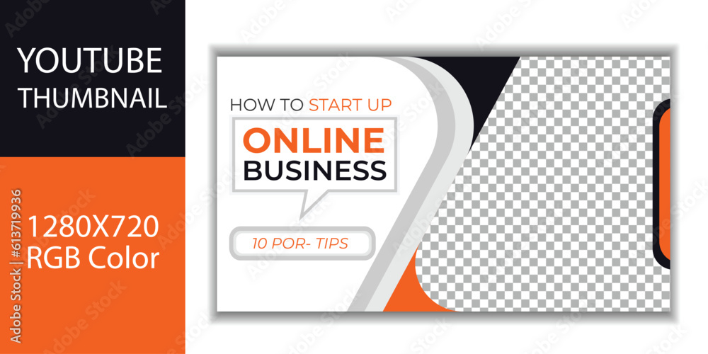 youtube thumbnail or custom video thumbanil template design for online ...