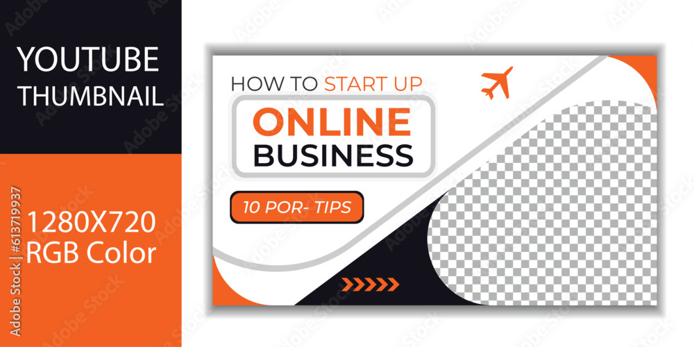 custom youtube thumbnail template design for online business Stock ...