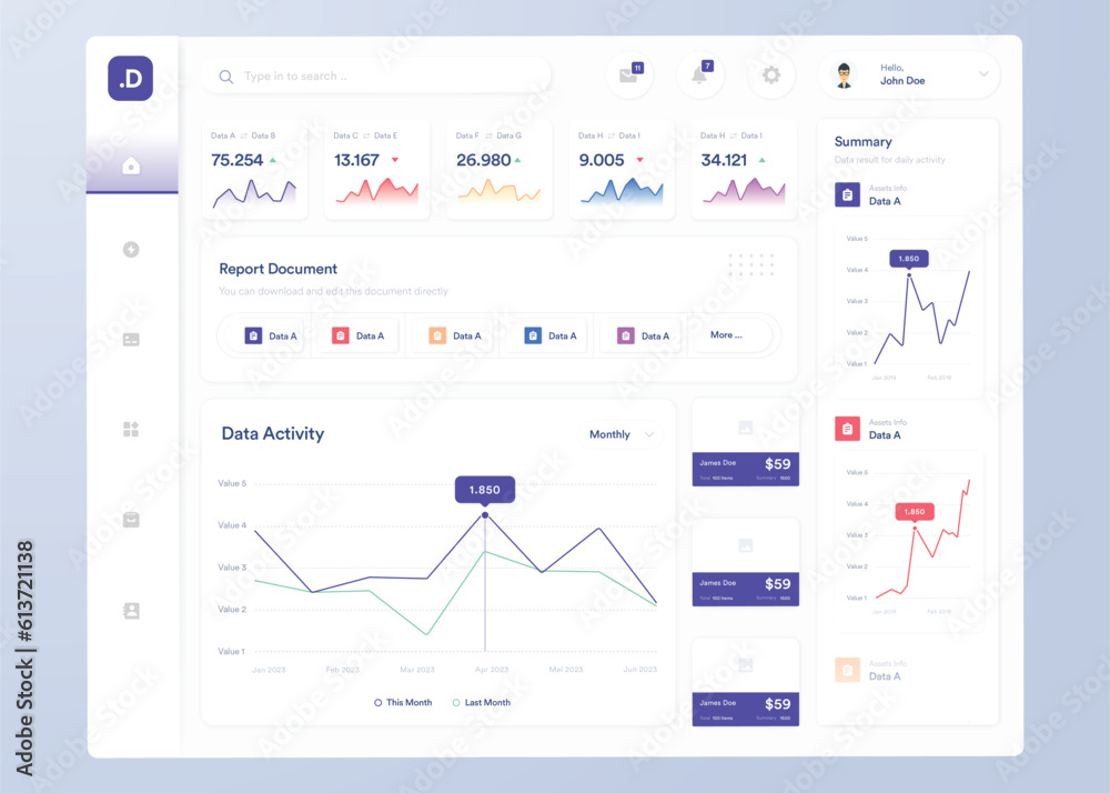 Fototapeta mapa świata dla dzieci Infographic dashboard. UI design with ...