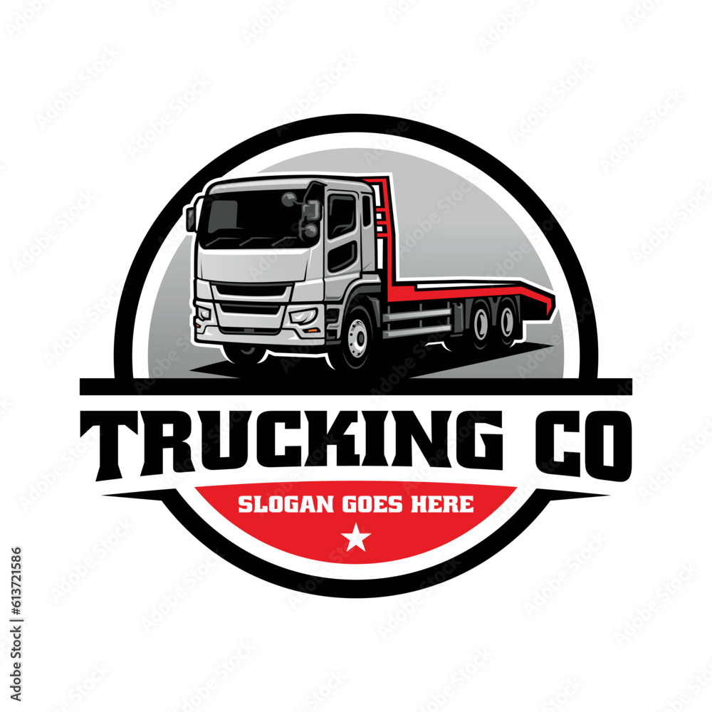 trucking company, flatbed truck logo vector Stock Vector | Adobe Stock