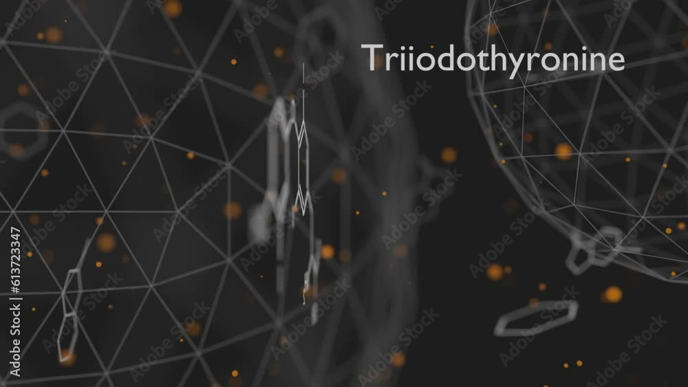 Triiodothyronine (T3, liothyronine) thyroid hormone molecule. Pituitary ... Triiodothyronine (T3, liothyronine) thyroid hormone molecule. Pituitary ...
