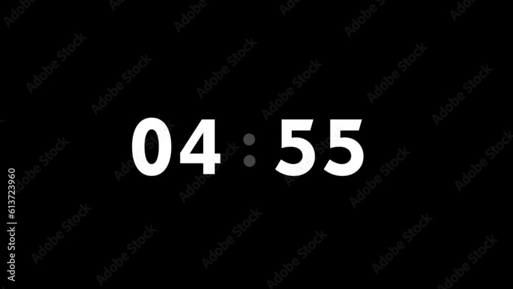 Stylish Clock 5 Minute countdown animation Timer Countdown. Countdown 5 ...