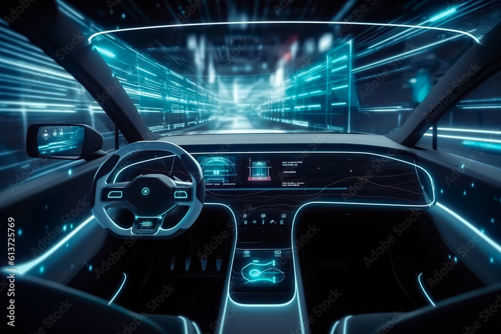 Modern smart car technology intelligent system using Heads up display ...