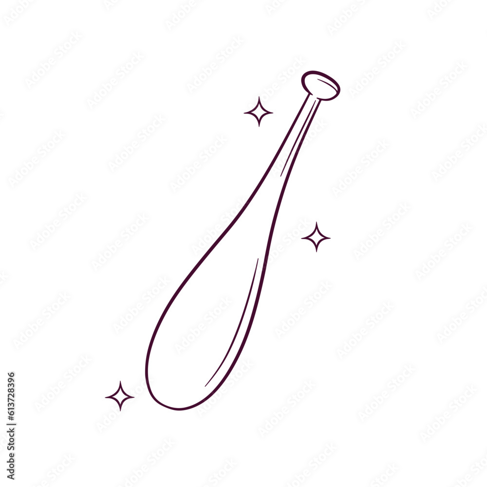 Hand Drawn Baseball Stick. Doodle Vector Sketch Illustration Stock ...