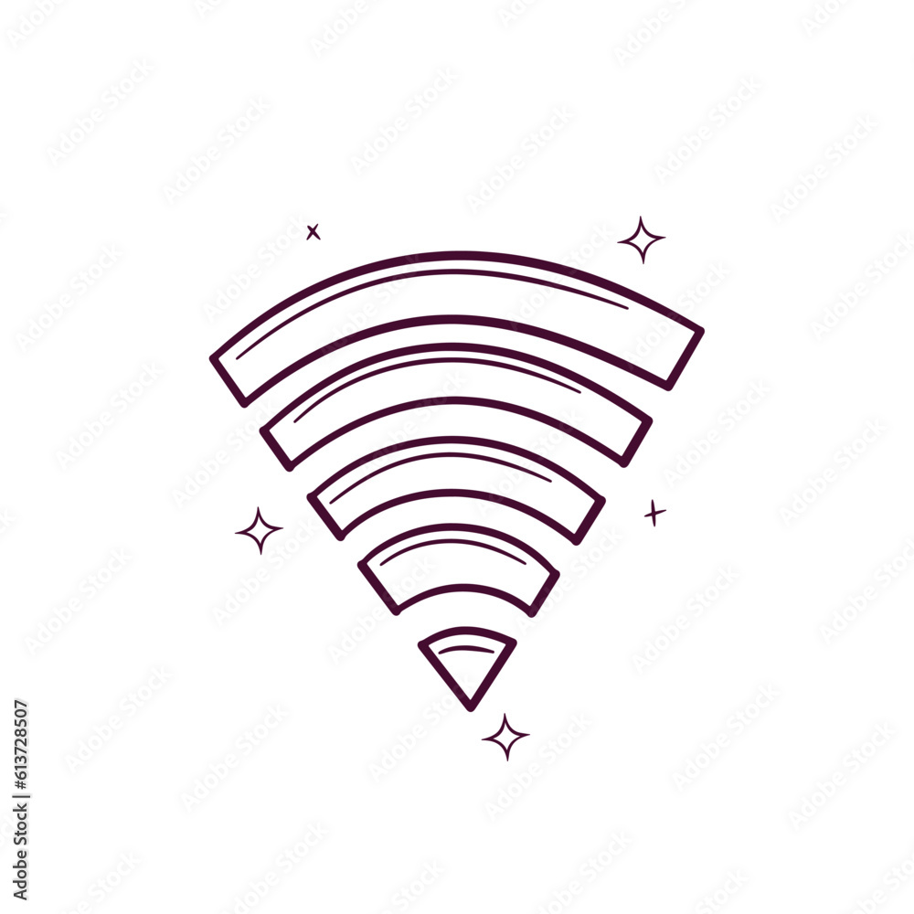 Hand Drawn Wifi Icon. Doodle Vector Sketch Illustration Stock Vector ...