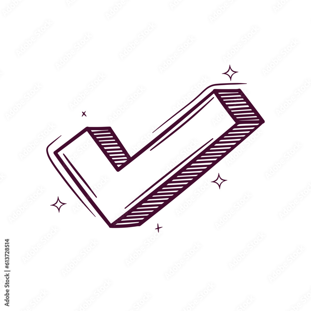 Hand Drawn Check Mark. Doodle Vector Sketch Illustration Stock Vector ...