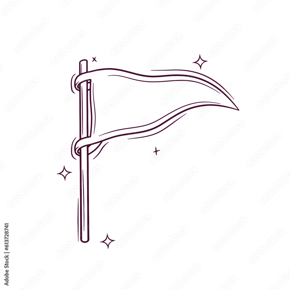 Hand Drawn Triangular Flag. Doodle Vector Sketch Illustration Stock ...