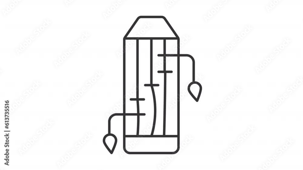 Animated gayageum line icon. Plucking strings animation. Korean music ...