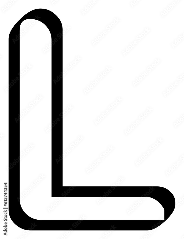 Modern uppercase letter L alphabet character isolated on transparent ...