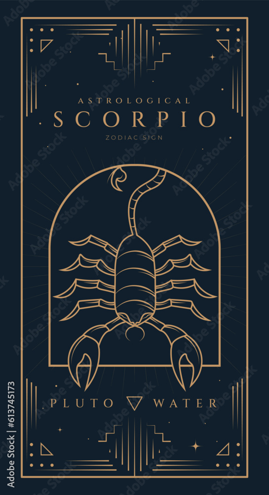 Scorpio Signs Symbol Zodiac Illustration Stock Vector | Adobe Stock