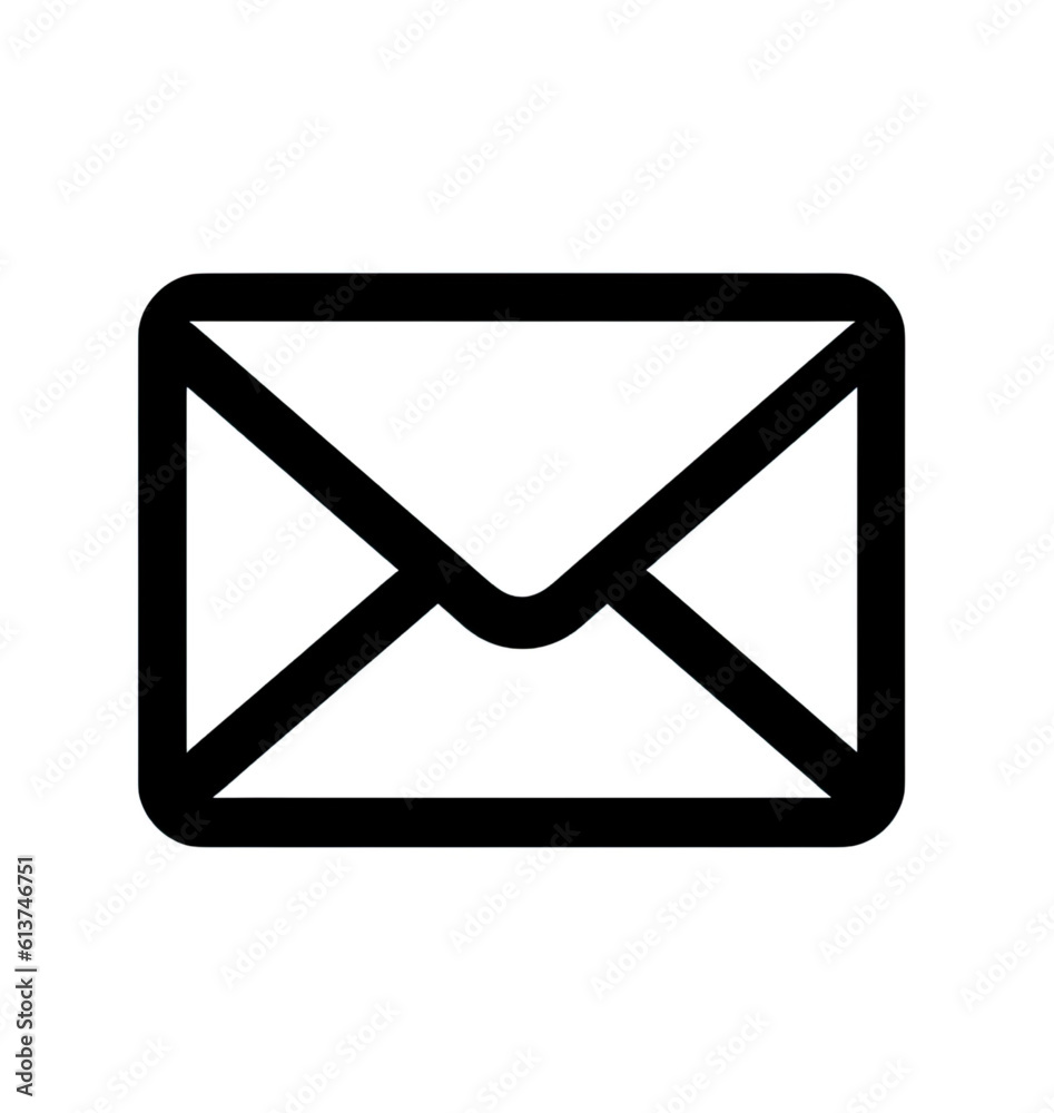 Black and white vector email icon Stock Vector | Adobe Stock