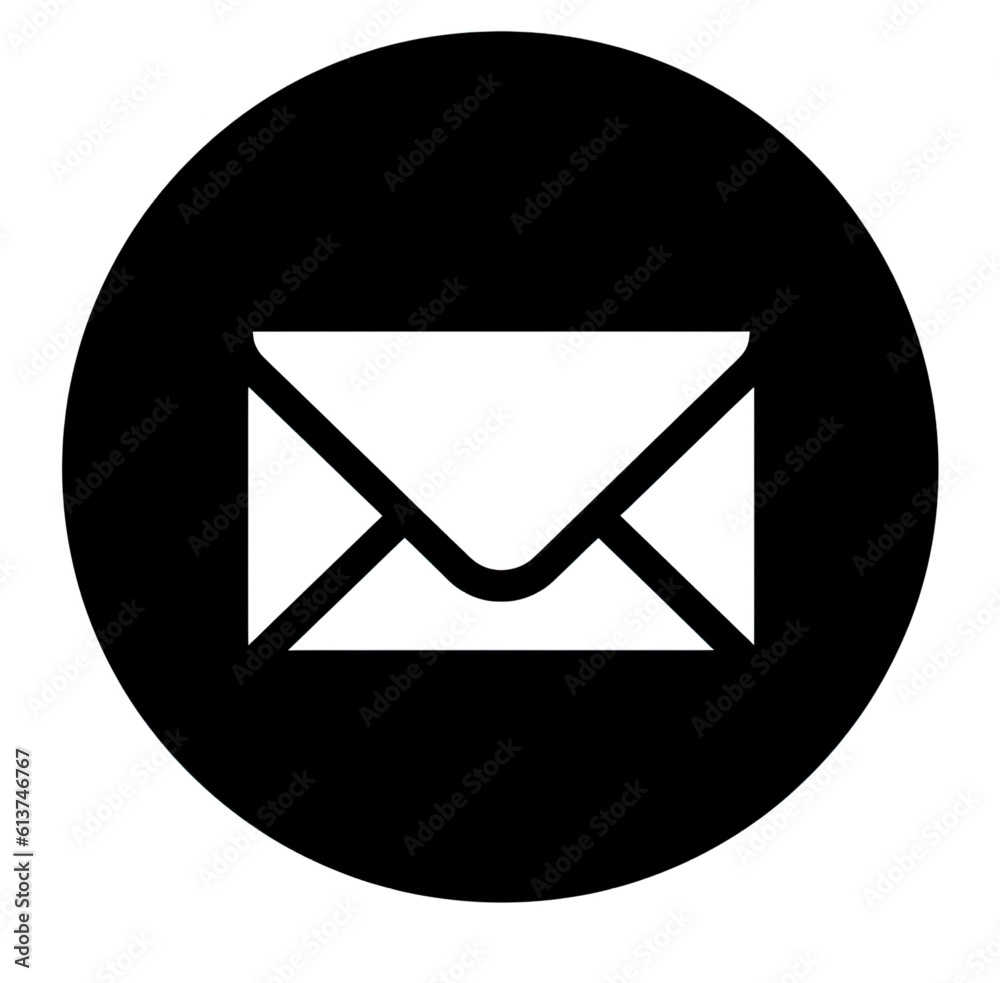 Black and white vector email icon Stock Vector | Adobe Stock