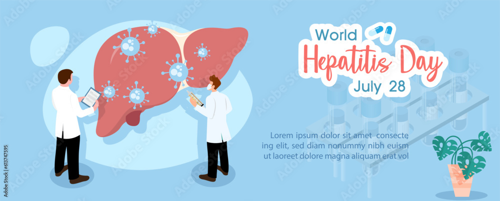 Concept of hepatitis A, B, C, D, and world hepatitis day campaign's ...