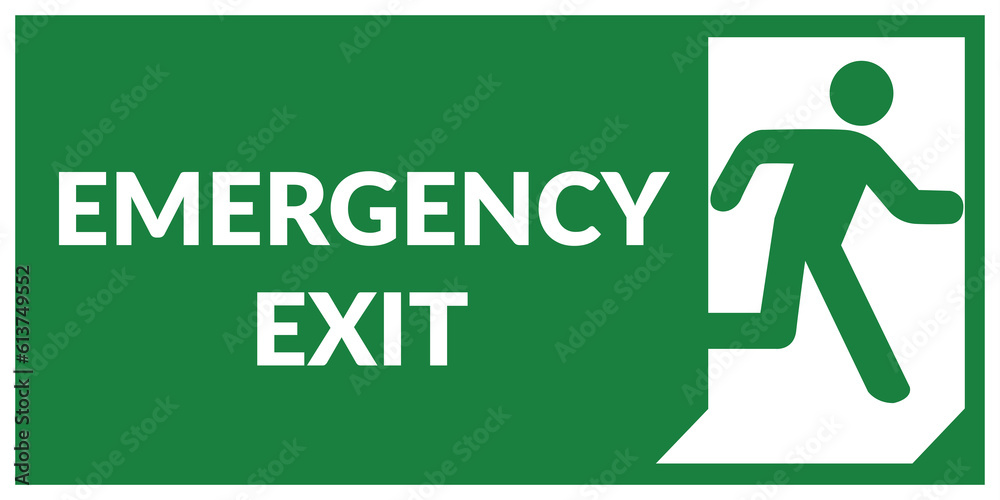 Emergency and Exit sign, Vector Illustration, Isolate on white ...