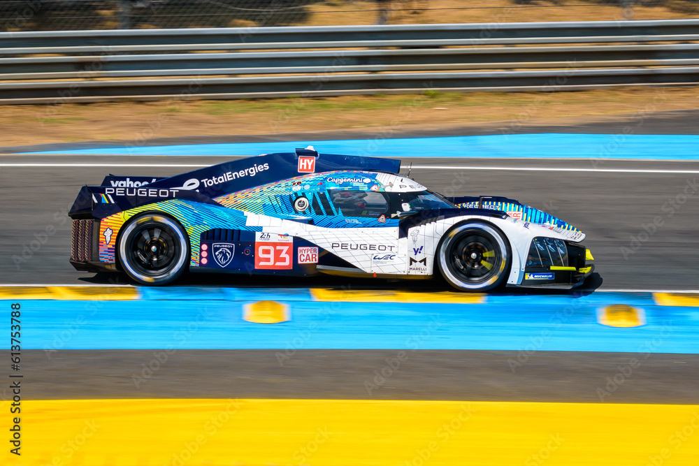 Le Mans, France - June 10, 2023: The Peugeot 9X8 race car No. 93, from ...