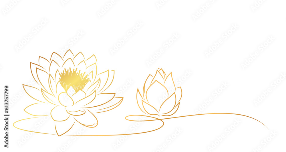 Lotus flowers line art style. element vector eps 10 Stock Vector ...